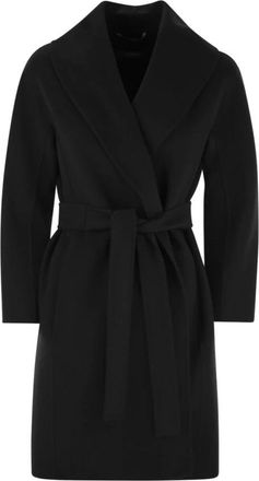 Max Mara Femme, Manteaux, Noir, Taille: 40 FR Manteau midi en pure laine double tissage cousu main