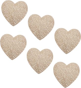 Valiclud 6 Stück Teiliges Herzförmiges Tischset Hitzebeständig rutschfest Dekorativer Platzmatten Schutz für Wohnzimmer Esszimmer Restaurant