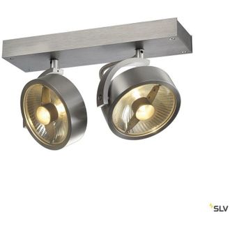 SLV spot Kalu 2 QPAR111 Gris m&eacute;tallis&eacute; &agrave; 2 lumi&egrave;res - 147316