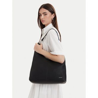 Calvin Klein Handtasche Calvin Klein Slouchy Leather Md Shoulder Bag LV04F3543G Schwarz