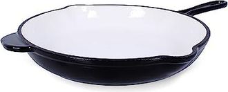 Echtwerk Bratpfanne aus Gusseisen mit Emaille-Beschichtung, Ofenpfanne mit zwei Griffen und Ausgießer, Für Backöfen, Grill, BBQ und Induktion geeignet, Ø 26,5 