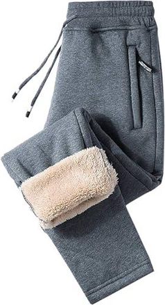 Generic Pantalon de jogging thermique pour homme avec doublure en polaire - Pantalon de survêtement avec poches - Taille haute - Pantalon de survêtement - Pan