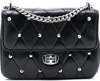 Miu Miu 2021-2025 Studded Matelasse Leather crossbody bag - Schwarz