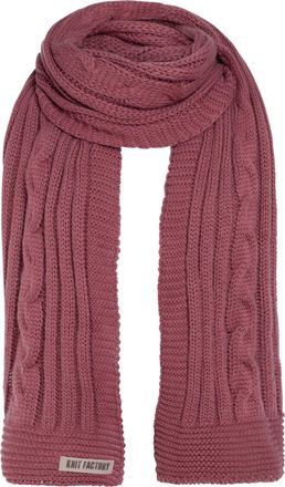 Knit Factory Elin Schal - Gro&szlig;er Strickschal f&uuml;r Damen und Herren - Bequemer Schal mit Wolle - Hochwertige Qualit&auml;t - Stone Red