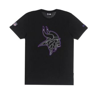 New Era Homme, Tops, Noir, Taille: XL T-shirt avec logo Vikings Noir