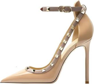 Generic Talons Aiguilles Femme &agrave; Clous Cuir Verni 10cm 12cm Bout Pointu Cheville Escarpins &agrave; Talons Hauts &Eacute;l&eacute;gantes Chaussures de Soir&eacute;e F&ecirc;tes &Eacute;v&eacute;nements Form