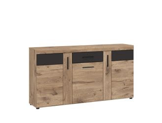 M&ouml;belando Sideboard >Grano< in Viking Eiche Dekor/Kosmos GRAU - 156,8x86x40,9 (BxHxT)