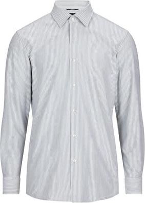 HUGO BOSS Chemise ray&eacute;e &agrave; manches longues en coton m&eacute;lang&eacute;