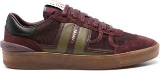Lanvin Low-Top Sneaker - Bordeaux Red And Olive Green Calf Leather Sneakers - Gr. 41 (EU) - in Braun - f&uuml;r Damen