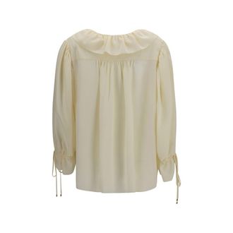 Chlo&eacute; Womens Beige Silk Blouse