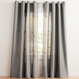 Exclusive Home Exklusive Grommet Top Leinen-Fenstervorh&auml;nge, Polyester, Black Pearl, 108 Length