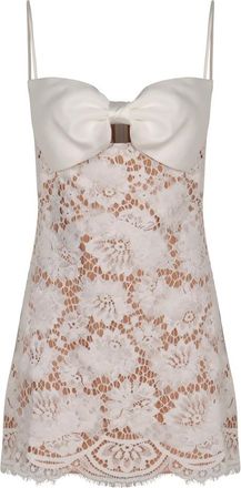 Self Portrait Femme, Robes, Blanc, Taille: 36 FR Mini Robe en Dentelle Florale avec