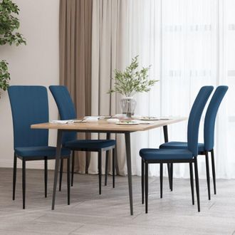 vidaXL Vidaxl - Chaises &agrave; manger lot de 4 Bleu Velours