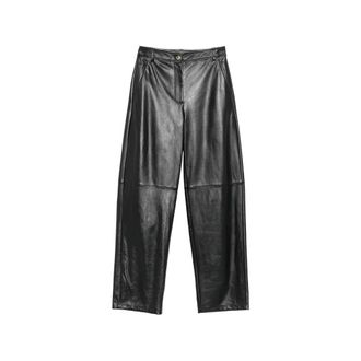 Max Mara Leather Pant - - Trousers - Damen - Schwarzk - S