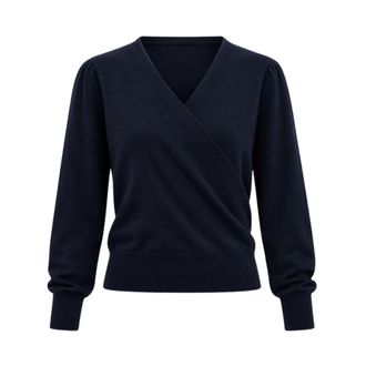 Twinset 262Tt333101410 Kurzer V-Ausschnitt-Pullover - - Knitwear - Damen - Blau - XS