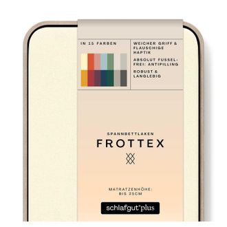 Schlafgut Frottex Spannbettlaken 90x200cm bis 100x200cm - Yellow Light - 75% Baumwolle, 25% Polyester, Oeko-TEX Zertifiziert - Matratzenh&ouml;he bis 25 cm, Frottee 