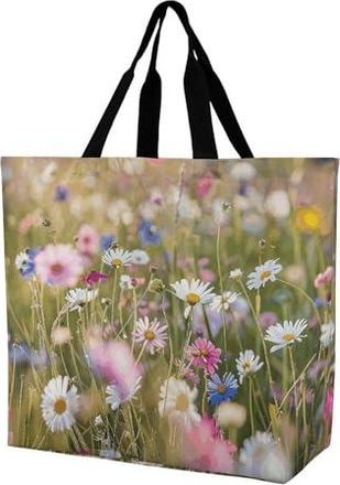 Generic Fleurs Dans Le Champ Sac A Main Femmes L&eacute;ger Sacs Grand Sac A Main Femme Pour Universit&eacute; Gym Plage