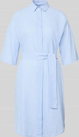 0039 Italy Knielanges Hemdblusenkleid mit Bindeg&uuml;rtel Modell DERBY