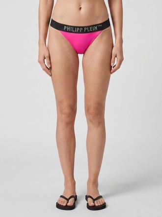 Philipp Plein Bikini-Slip aus Lycra mit Logo-Bund und Kristallen