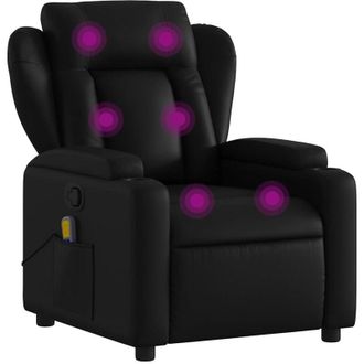 vidaXL Fauteuil de massage inclinable noir similicuir Vidaxl