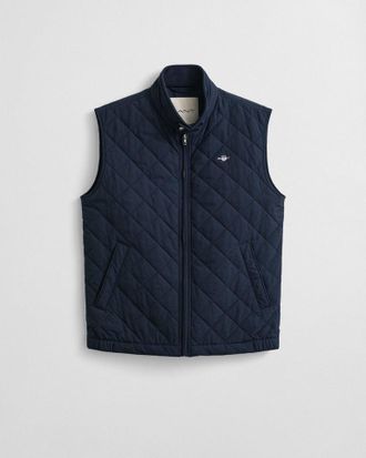 GANT Outdoorjacke blau,Casual,Polyester,Strukturiert,Stehkragen,&Auml;rmellos,Regular Fit