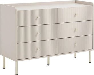 Vente-Unique Kommoden 6 Schubladen - Beige und Gold - LUNAOR