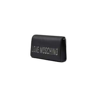Love Moschino Womens Logo-Embossed Polyurethane Clutch Black