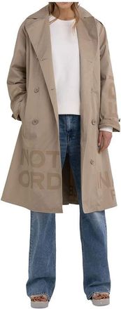 Replay Damen Trenchcoat Knielang, Sand 525 (Braun), XL