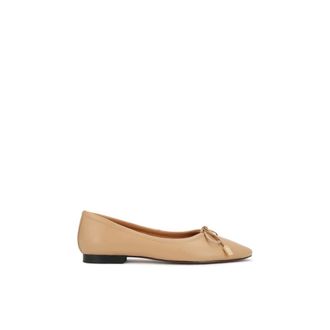 Kazar Kazar Beige Leder Pumps mit dekorativem Ausschnitt und Bindung - - Shoes - Damen - Beige - 38 EU