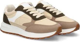 Shoes & Blues Chaussures de sport pour femme au design moderne et polyvalent, avec finition brillante, semelle large dentée., vert, 37 EU