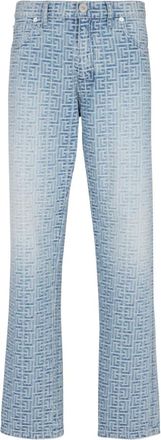 Balmain Homme, Jeans, Bleu, Taille: W29 Jean en denim jacquard monogramm&eacute;