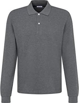 Seidensticker Slim Fit Polo à Manches Longues, Gris, M Homme