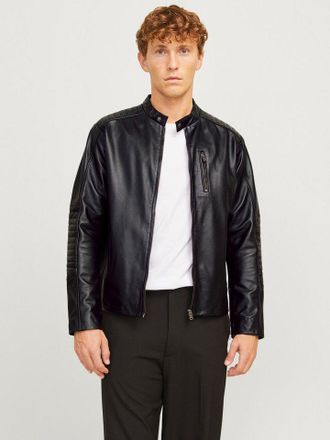 Jack & Jones Lederjacke JJELIAM LAMB LEATHER JACKET NOOS mit markanter Schultersteppung
