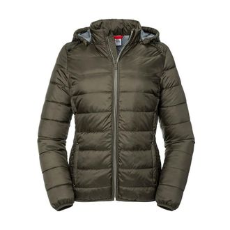 Russell Athletic Russell - Nano Steppjacke, mit Kapuze f&uuml;r Damen (Dunkel-Olive)