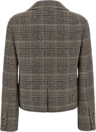 Ermanno Scervino Macro-Check Virgin Wool Blazer - Grey