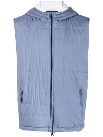Manzoni24 gilet zippé à capuche - Bleu
