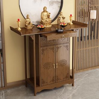 Generic Hausaltar, pers&ouml;nlicher Schrein - Buddhistischer Nischenschrank mit Stauraum - H&ouml;lzerner De-Muertos-Altar f&uuml;r Heimdekoration und Meditation