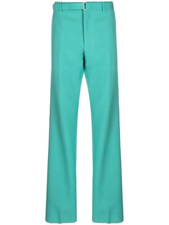 Lanvin pantalon droit à taille ceinturée - Vert