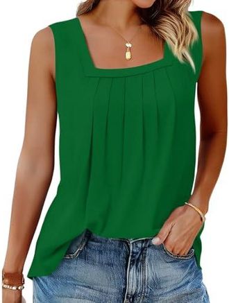 Generic Debardeur Femme Chic et &eacute;l&eacute;gant Chemisier sans Manche D&eacute;bardeur Grande Taille Top ete Haut Chic et Elegant Fluide Ample Caraco Vetement Femme Tee Shir
