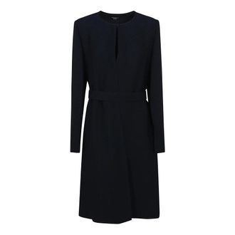 Emporio Armani Blaues Kleid Elegant Stilvoller G&uuml;rtel - - Dresses - Damen - Schwarzk - 2XL
