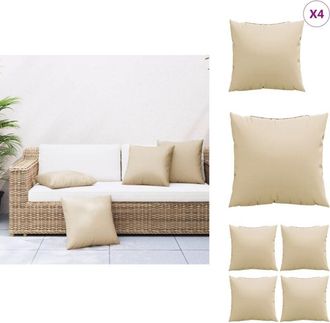 vidaXL Vidaxl - Coussins de canap&eacute; lot de 4 beige 50x50 cm tissu - Coussin De Canap&eacute; - Coussins De Canap&eacute; - Coussin - Coussin De Chaise