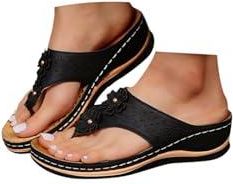 Generic Sandales orthop&eacute;diques pour femme - Tongs confortables avec soutien de la vo&ucirc;te plantaire - Sandales d&eacute;t&eacute; d&eacute;contract&eacute;es - Sandales compens&eacute;es habill&eacute;e