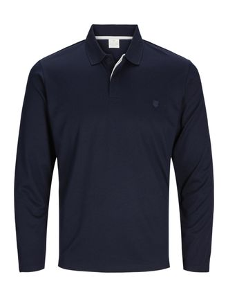 Jack & Jones JACK&JONES Herren Jprccrodney Ls Polo Poloshirt, Night Sky, M