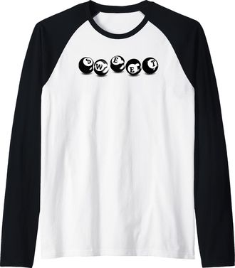 Trendy Apparel Sweet Billiards 8 Balls Pool Typography Raglan