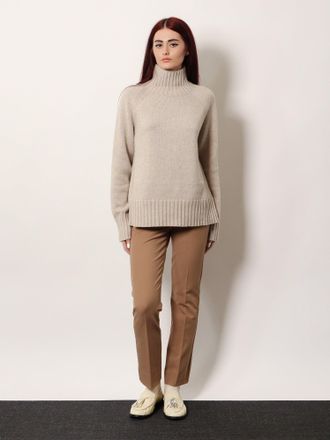 Max Mara Womens Cotton Blend Trousers Brown