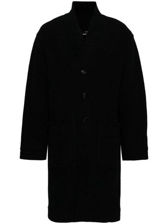 Isabel Benenato manteau droit à simple boutonnage - Noir