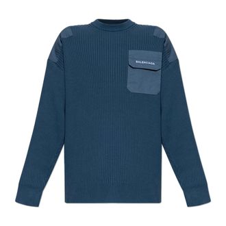 Balenciaga Logo-Pullover - - Knitwear - Herren - Blau - M