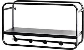 Haku Möbel Wandgarderobe schwarz, Metall - Maße: B 45 cm x H 25 cm x T 15 cm, Style: Modern