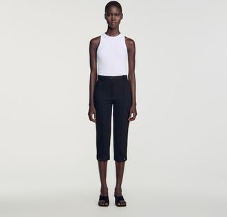 Sandro Pantalon capri &agrave; plis cass&eacute;s