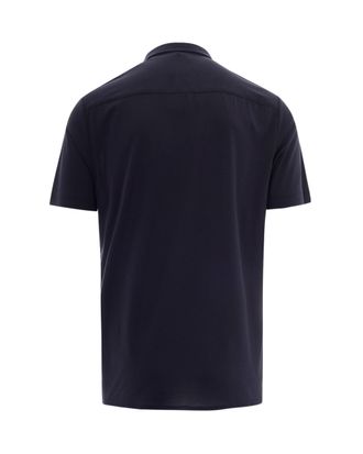 Emporio Armani Mens Shirt Slim Lyocell Blue Navy Fabric